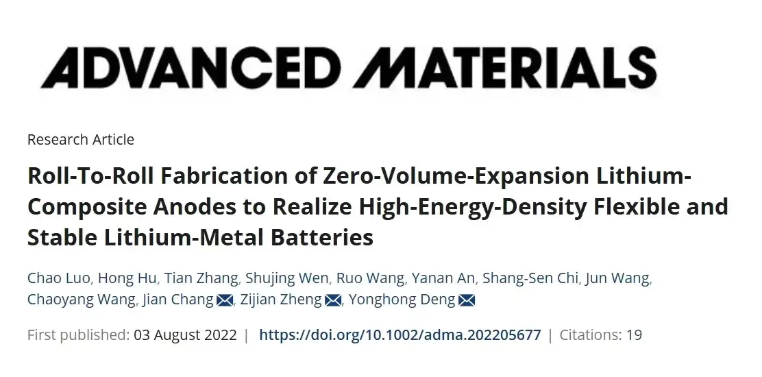 Lithium Metal Batteries Via Zero-Expansion Composite Anodes For High ...